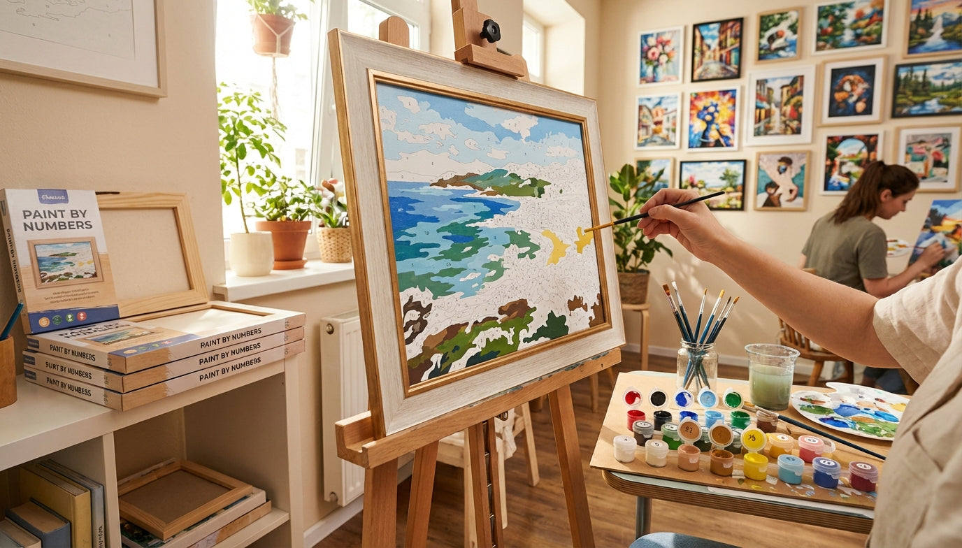PBN Kits with Wooden Frame Included: Display Art – World Paint by Numbers
